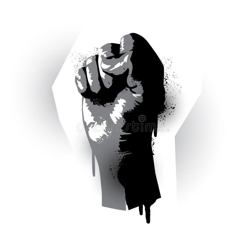 Human Rights Stencil Graffiti Rising Fist Stock Vector - Illustration ...