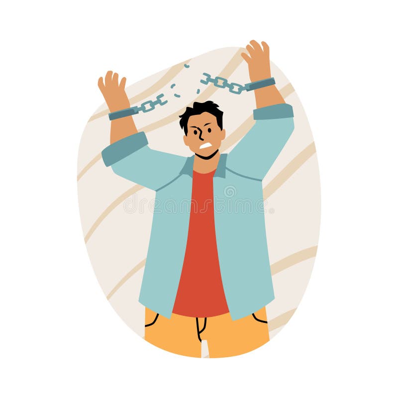 Human Rights Protection Vector with Raised Hands and Broken Chains ...
