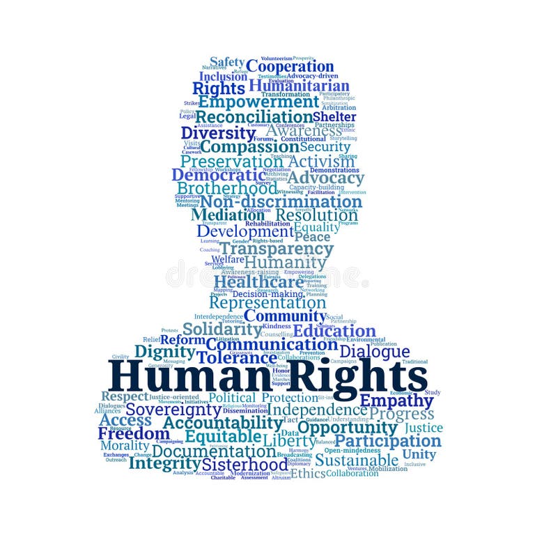 Human Rights Word Cloud stock illustration. Illustration of overview ...