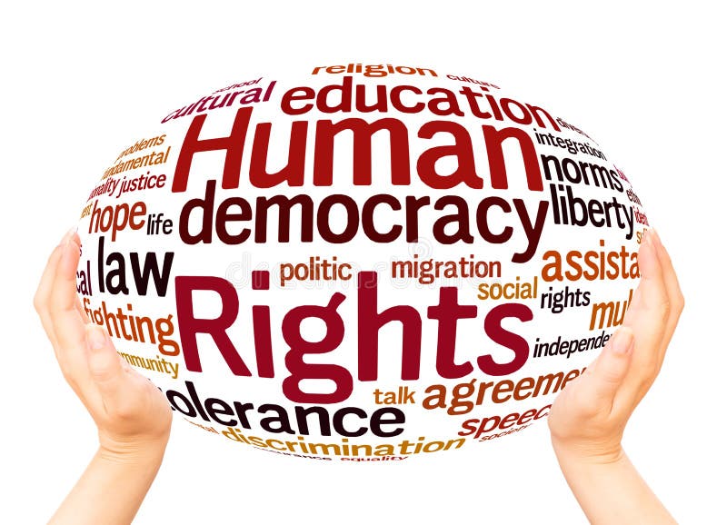 Human Rights Word Cloud Hand Sphere Concept Stock Photo - Image of ...