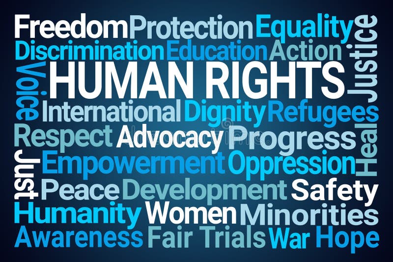 Human Rights Word Cloud stock illustration. Illustration of empowerment ...