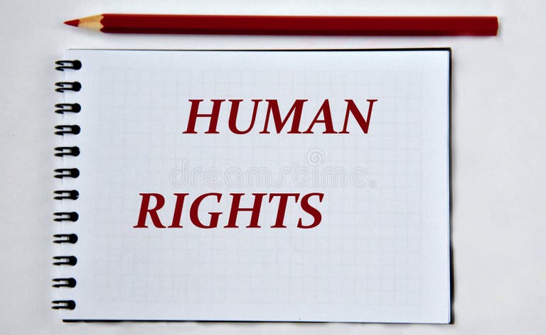 HUMAN RIGHTS - Words in Notebook on White Background with Pencils Stock ...