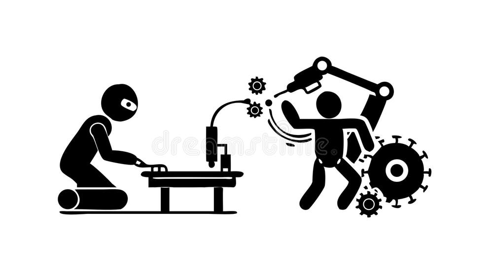 Human and Robot Collaboration, Future Workforce, Vector Design Generative AI Stock Vector ...
