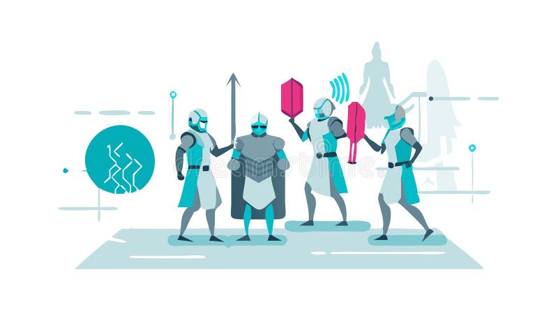 Human and Robot Collaboration for Future Workforce, Vector Design ...