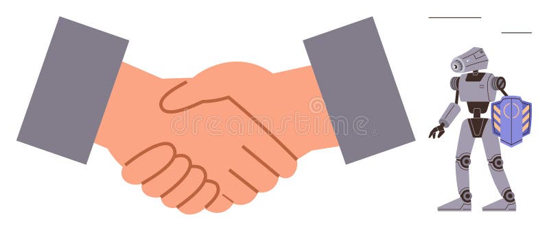 Human-Robot Collaboration Symbolized by Handshake and AI Robot ...