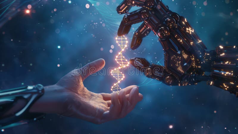 The Human and Robot Connection.AI Generated Image Stock Photo - Image ...