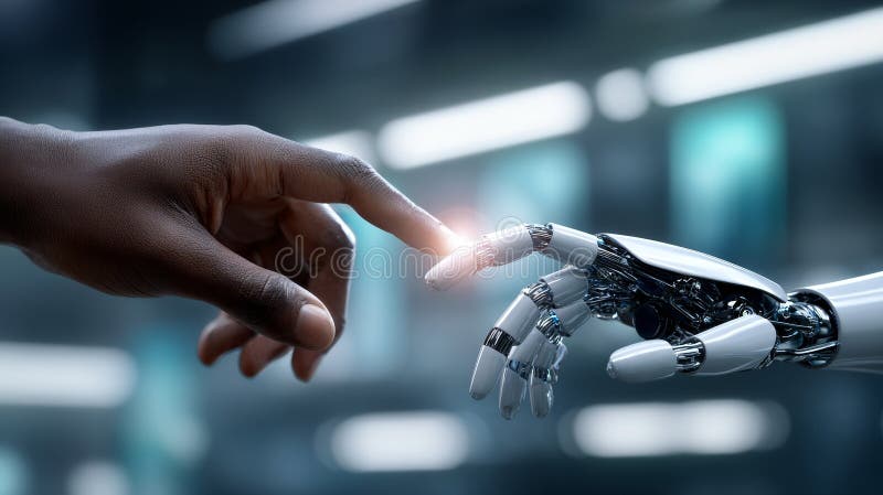 Human and Robot Connection Representing Technology and Future ...