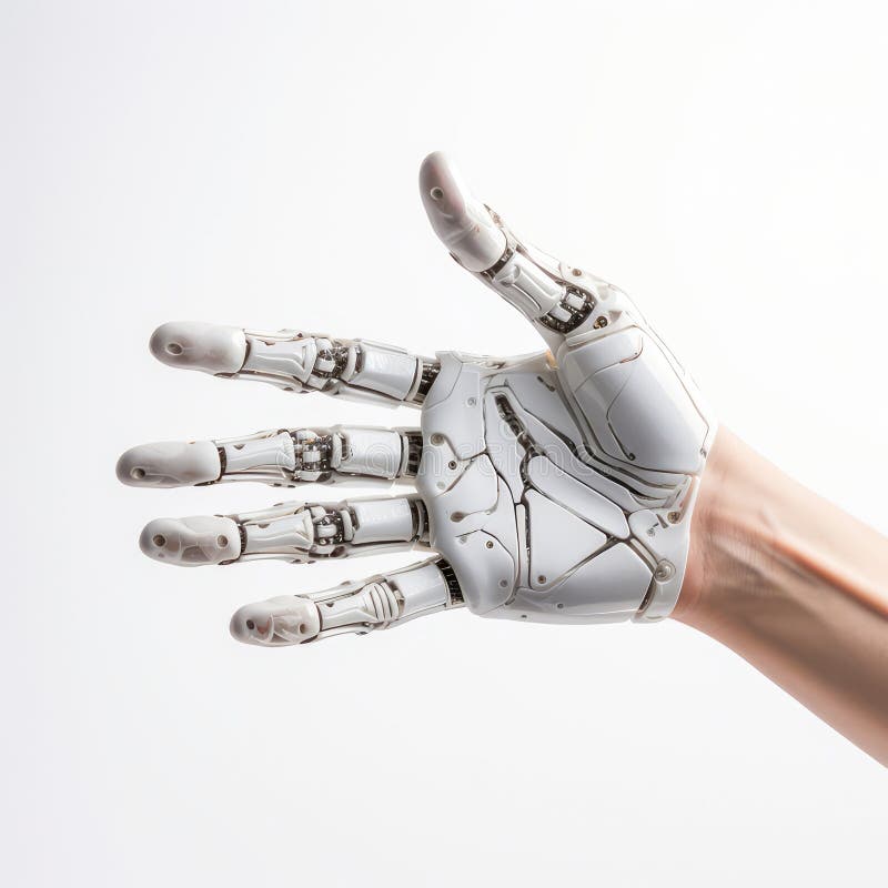 Human Robot Cyborg Hand with Artificial Intelligence Stock Illustration ...