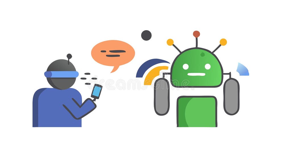 Human-Robot Dialogue, AI Communication, Vector Design Generative AI ...