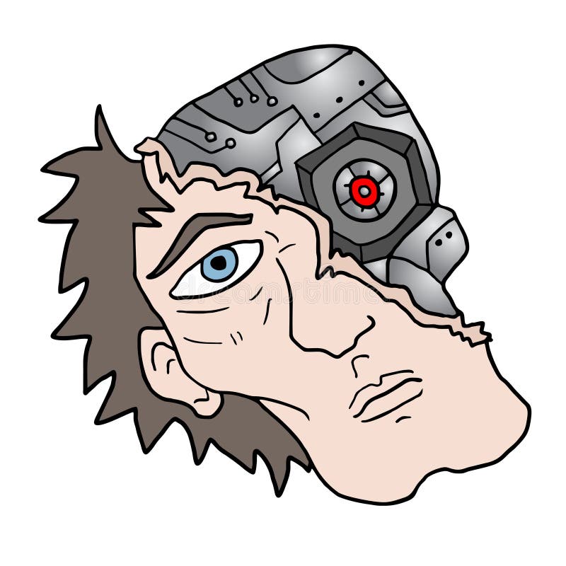Human robot face stock vector. Illustration of mechanic - 50231754