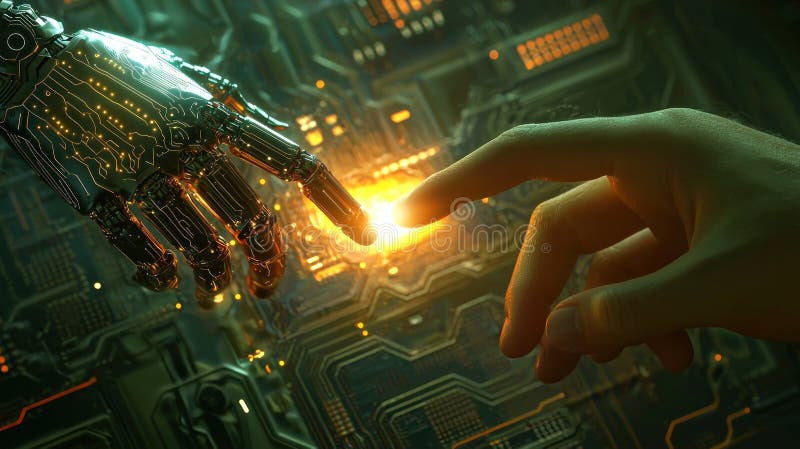 Human and Robot Fingers Touching Symbolic of Artificial Intelligence ...