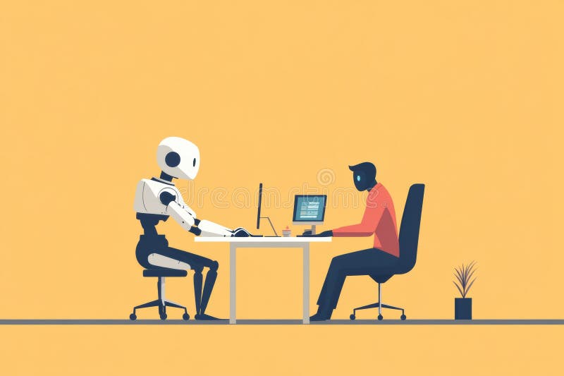 Collaboration between a Human and a Robot Working on a Project at a ...