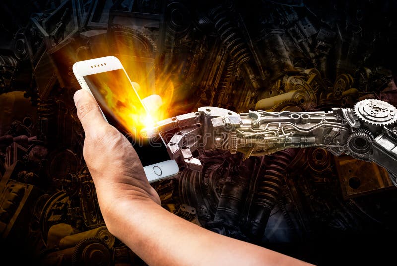 Cellphone Robot stock photo. Image of artificial, clipping - 46139564