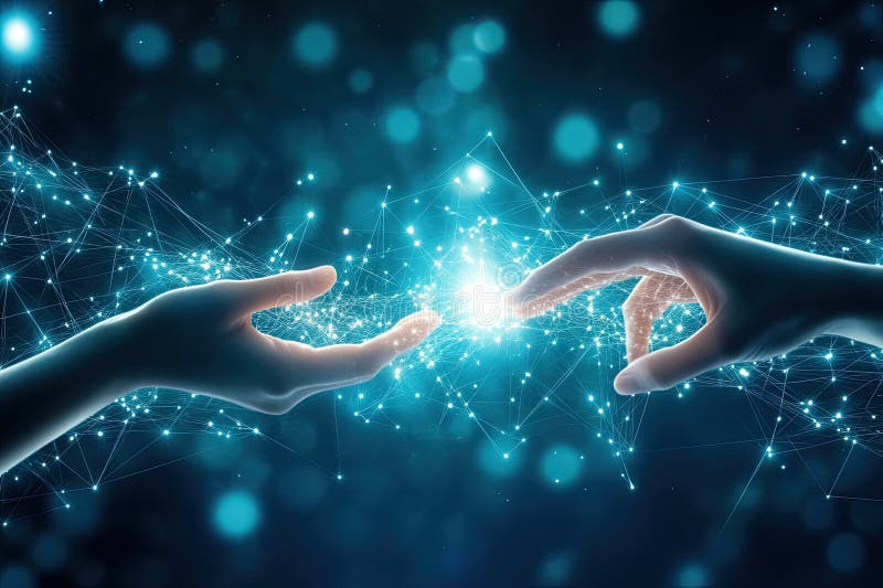 Human and Robot Hands Connecting within a Global Data Network ...