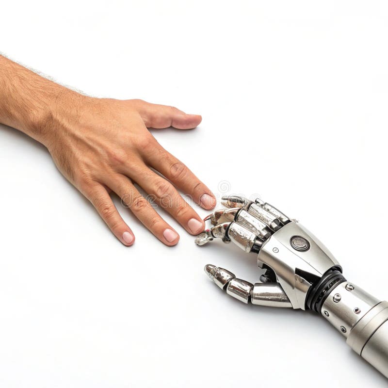 Human Robot Hand Touch Isolated on Transparent Background Stock ...