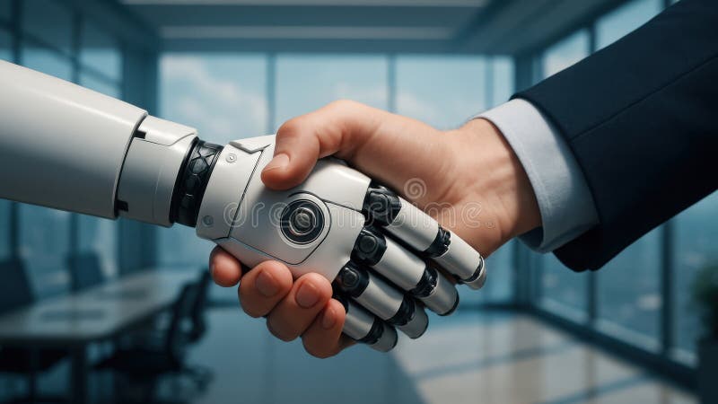 Human and Robot Handshake in Futuristic Office Partnership Setting ...