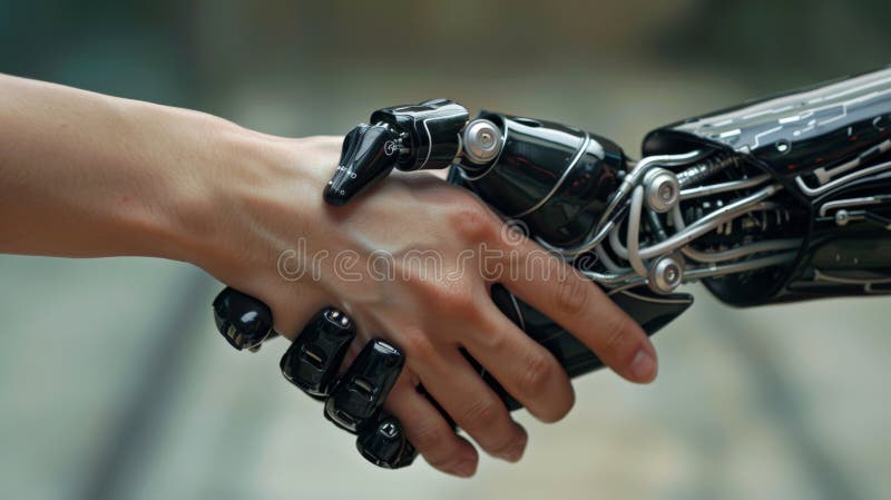 Human and Robot Handshake Indicating Technological Alliance Generative ...