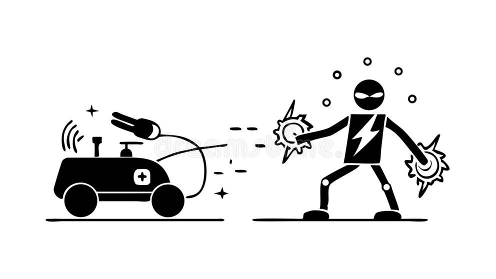 Human-Robot Interaction Icon, Automation, Future Workforce, Vector ...