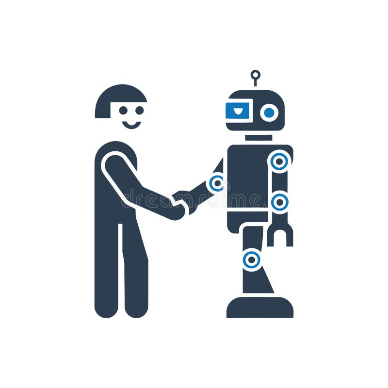 Human-Robot Interaction Icon Stock Illustration - Illustration of ...