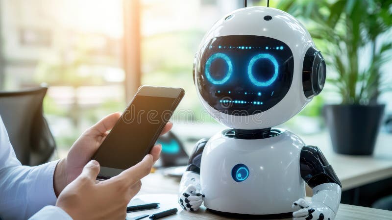 Human Robot Interaction Smartphone Ai Companion Stock Photos - Free ...