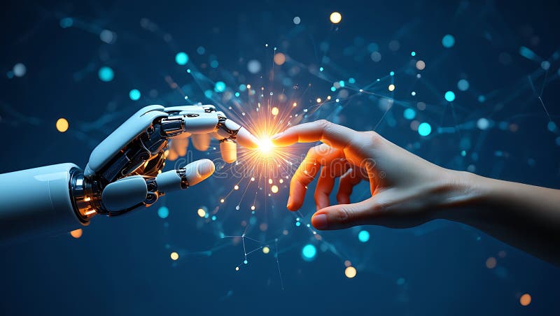 Human and Robot Interaction Symbolizing Advanced Artificial ...