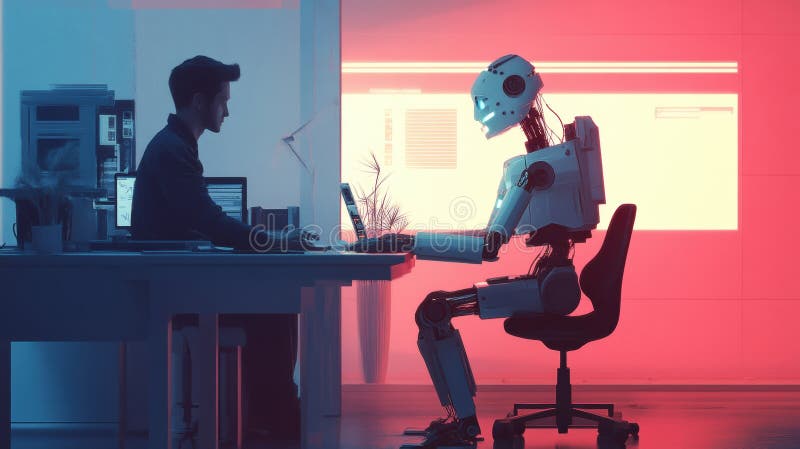 Collaborative Workspace with Human and Robot Engaged in Project Tasks ...