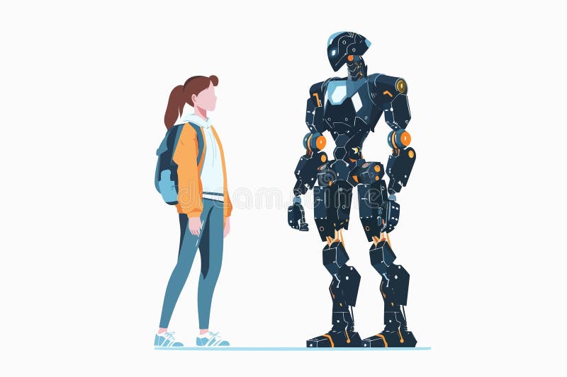 Human-robot Teamwork in Industry Isolated Vector Style Stock Vector ...