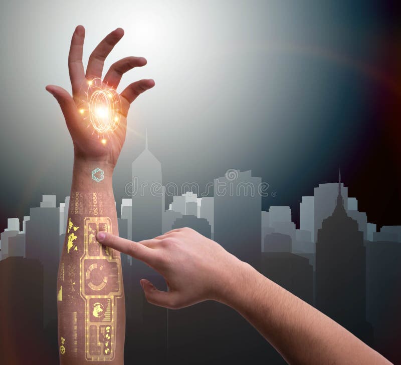 Old Human Robotic Arm in Modern Concept. Hand Prosthesis Stock Image ...