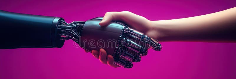 Human and Robotic Handshake Representing Future Collaboration Stock ...