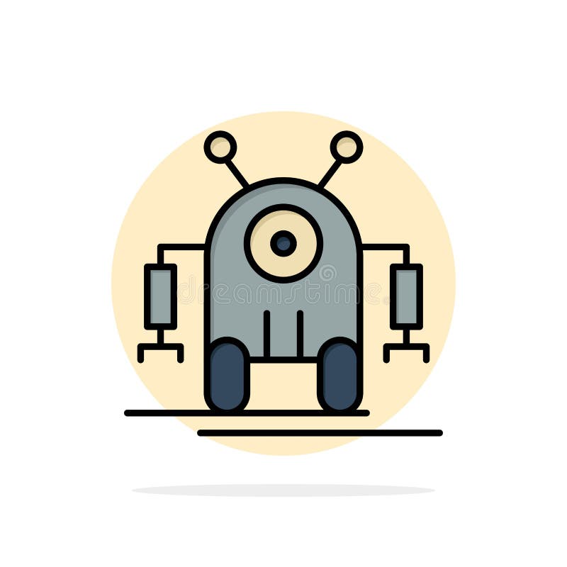 Human, Robotic, Robot, Technology Abstract Circle Background Flat Color ...