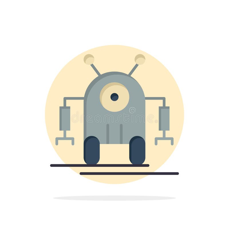 Human, Robotic, Robot, Technology Abstract Circle Background Flat Color ...