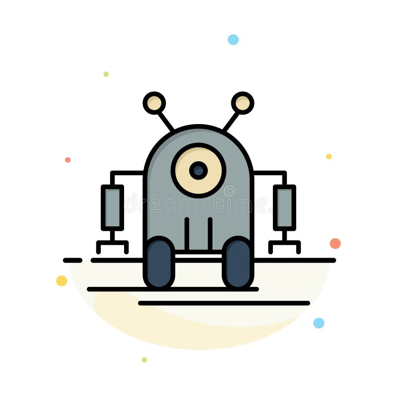 Human, Robotic, Robot, Technology Abstract Flat Color Icon Template ...