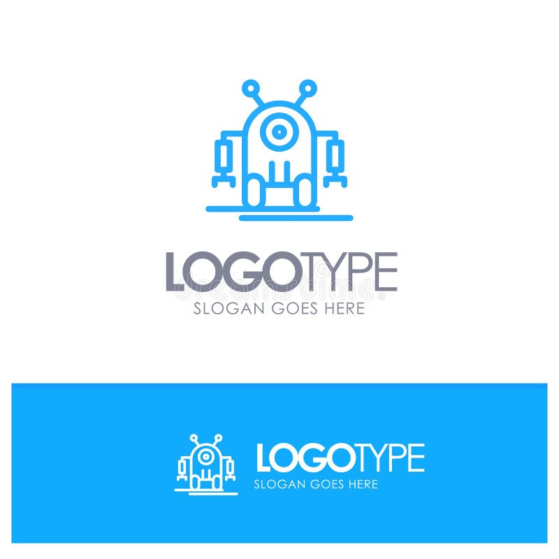 Human, Robotic, Robot, Technology Blue Outline Logo Place for Tagline ...