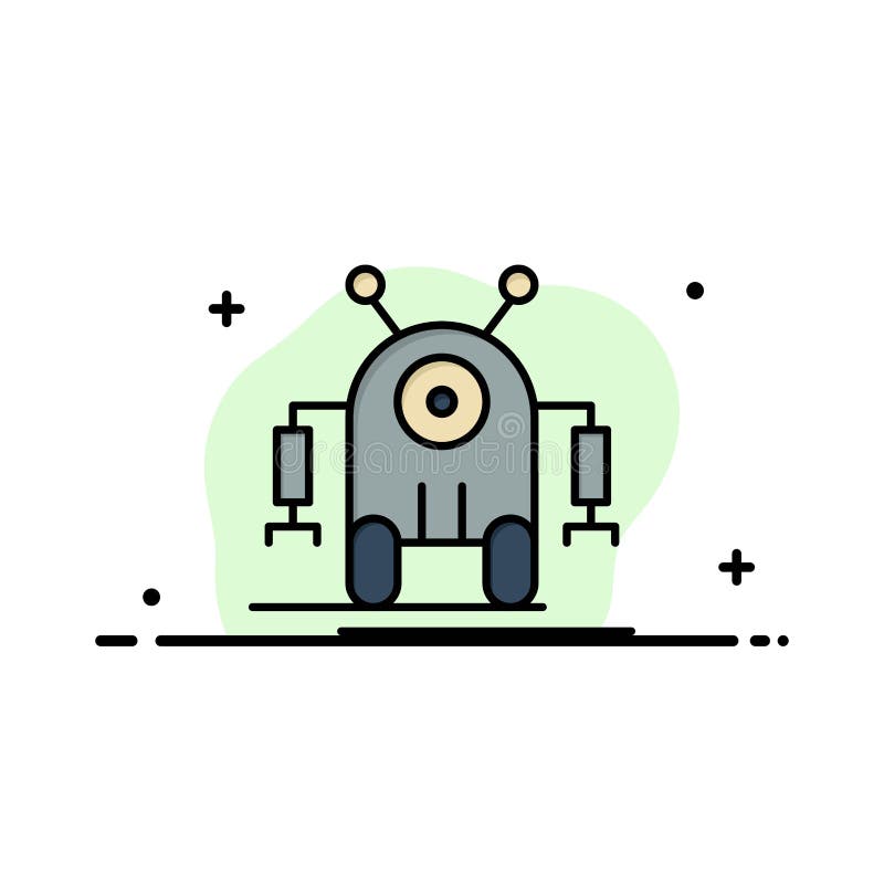 Human, Robotic, Robot, Technology Business Logo Template. Flat Color ...