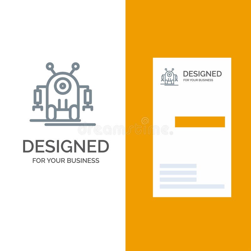 Human, Robotic, Robot, Technology Grey Logo Design and Business Card ...