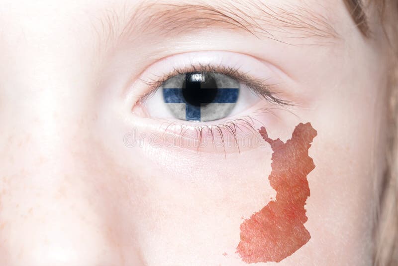 Human& X27;s Eye with National Flag and Map of Finland. Stock Photo ...