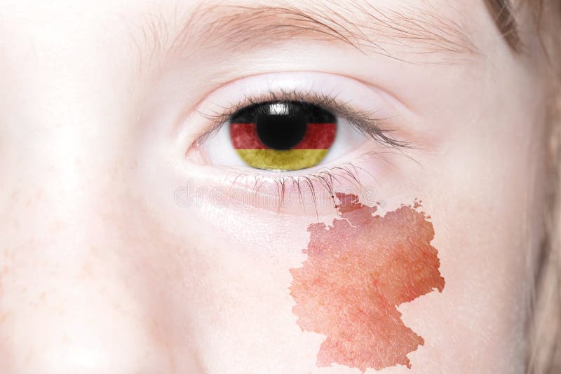 Human& X27;s Eye with National Flag and Map of Germany. Stock Image ...