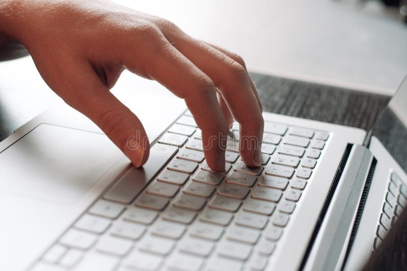 Human`s Hand Typing on the Computer Keyboard Stock Image - Image of ...