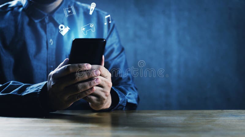 Human S Hand while Using Mobile Phone Stock Image - Image of device ...