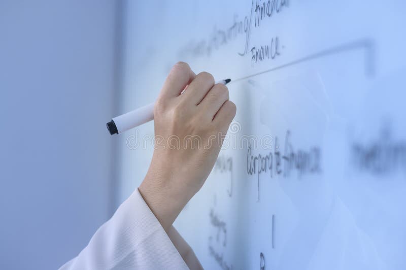 Human`s Hand Writing on White Board Stock Image - Image of closeup ...