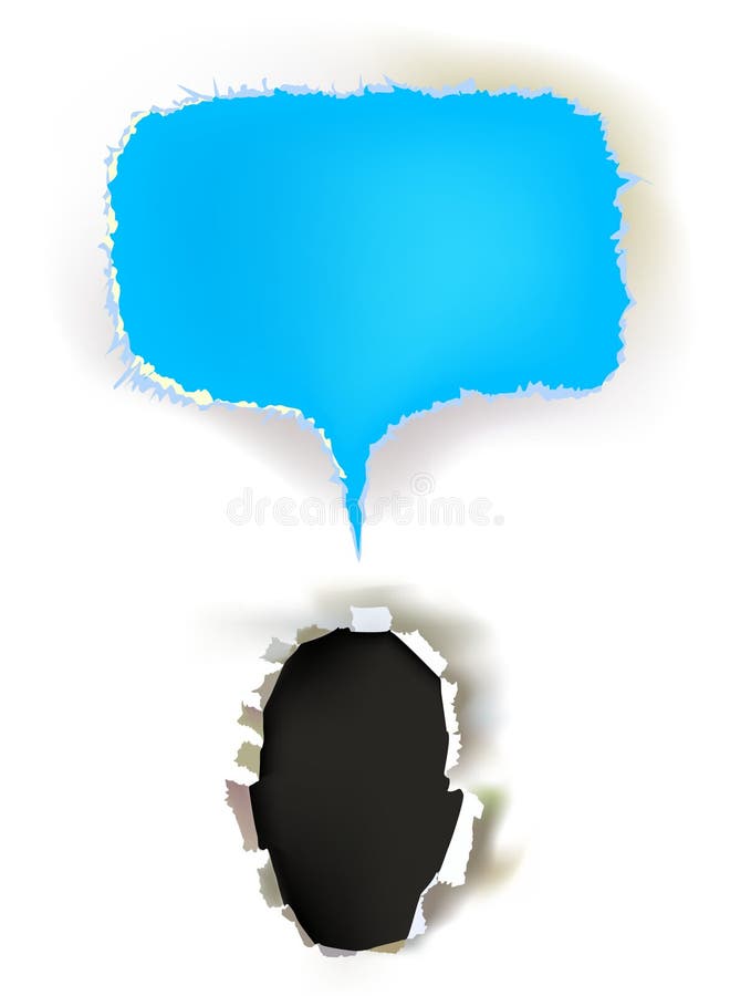 Human S Head and Bubble, Ripped Paper Collection Stock Vector ...