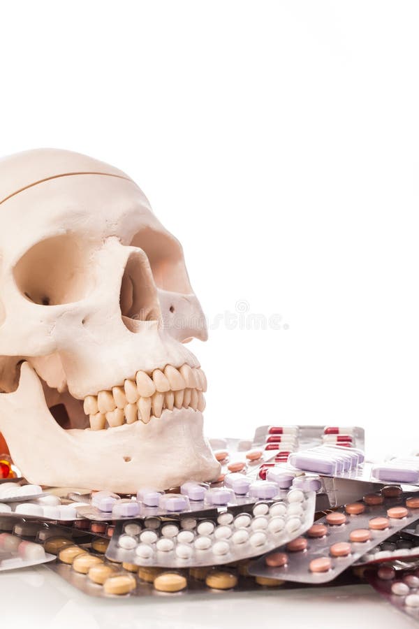 Human Scull Medicines and Drugs Stock Photo - Image of antibiotic ...