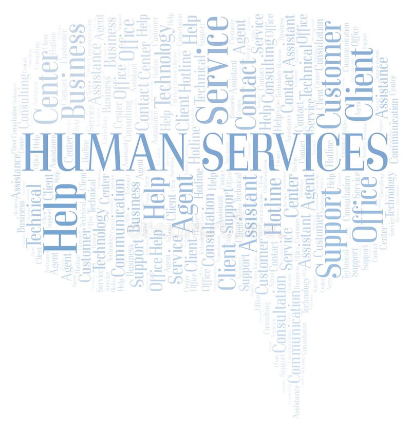 Human Services word cloud. stock illustration. Illustration of ...