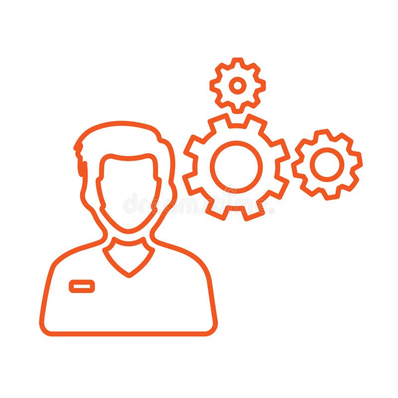 Human, Setting, Settings Outline Icon. Line Art Sketch Stock ...