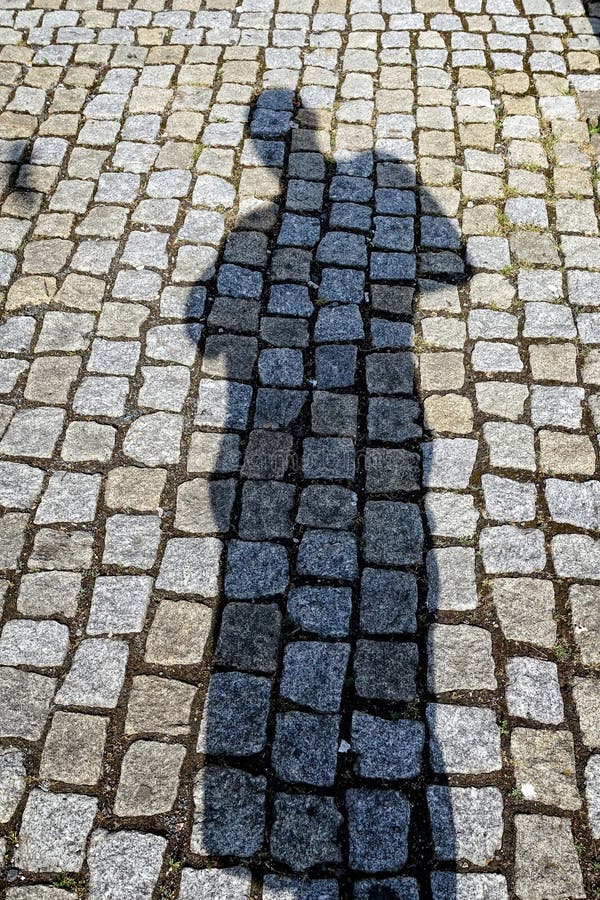 Human Shadow on the Pavement on a Sunny Day. Stock Photo - Image of ...