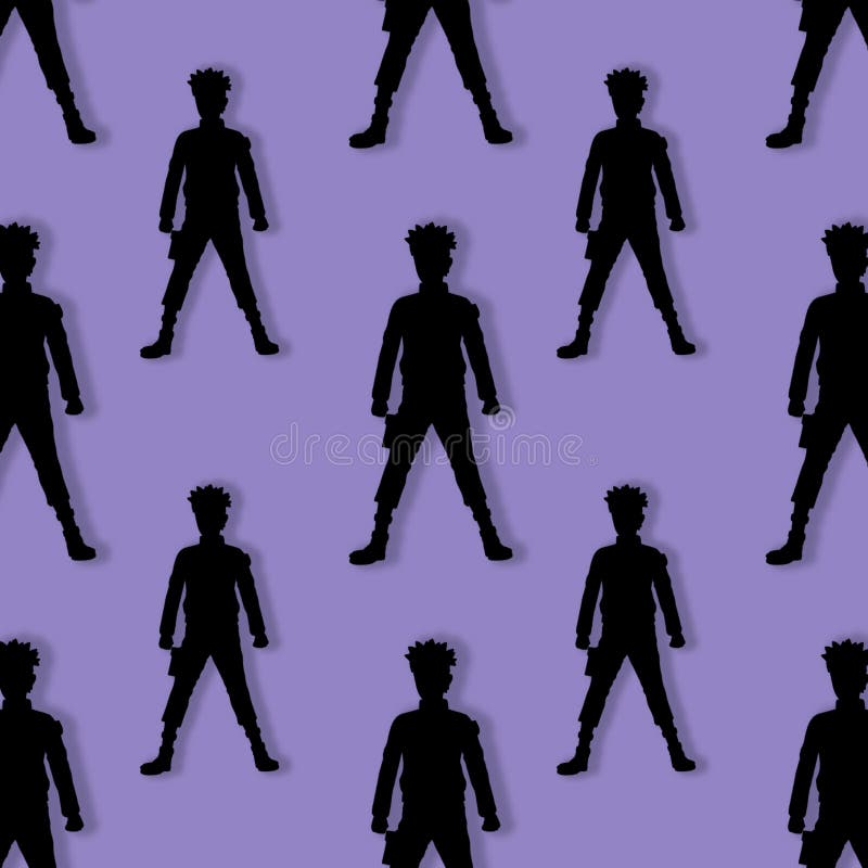 Human Shadow Seamless Pattern on Purple Background Stock Illustration ...