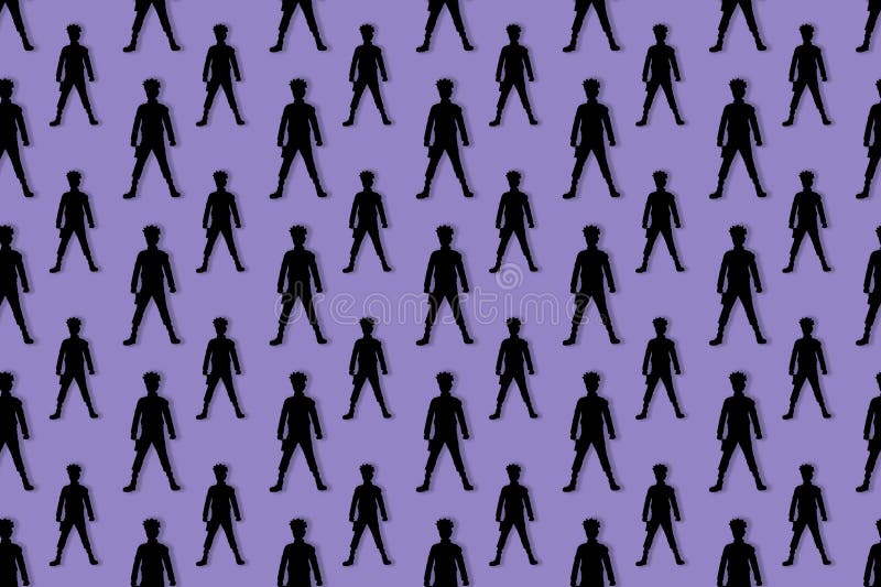 Human Shadow Seamless Pattern on Purple Background Stock Illustration ...