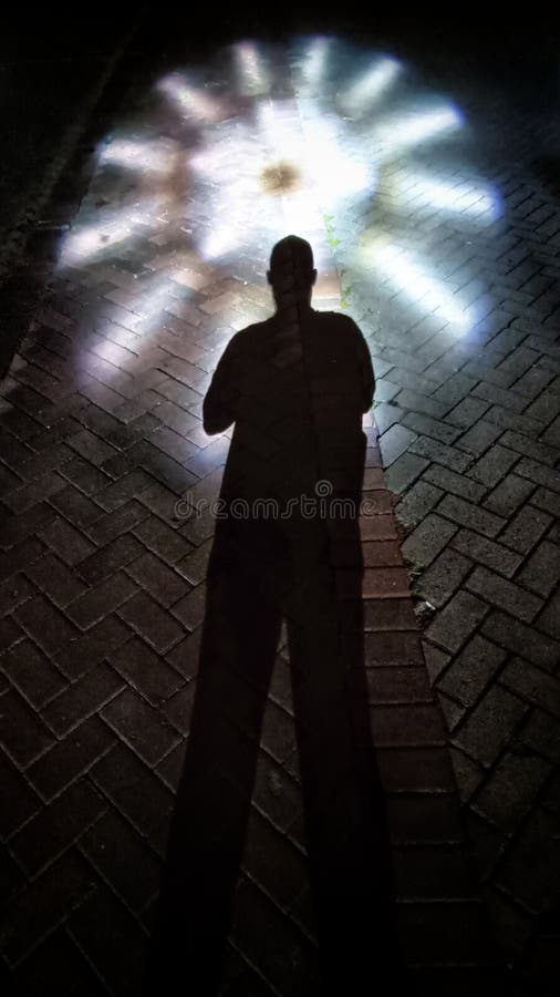 Human Shadow with Shimmer of Light for Background Stock Image - Image ...