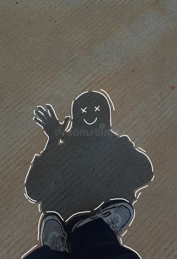 Human Shadow Waving and Smiling Stock Photo - Image of smiling, shadow ...