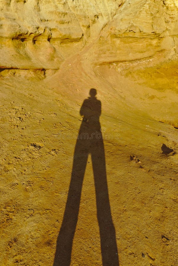 Human Shadow on Yellow Sand Stock Image - Image of person, nature ...